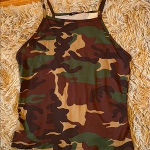 Tops | Halter Army Tank Top | Poshmark